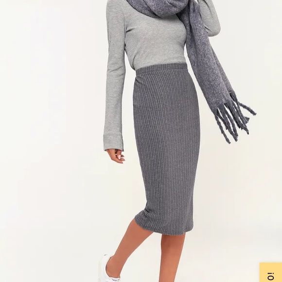 O'Neill | Skirts | Oneill Grey Midi Ribbed Skirt | Poshmark